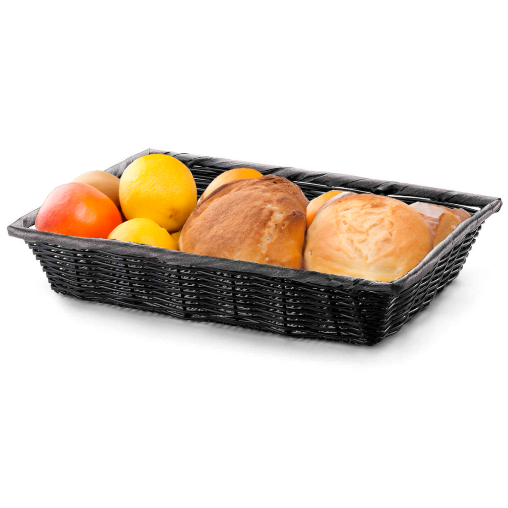 Pack 2 Panera Plástica Rectangular Negro Tablecraft - Menajes San Luis